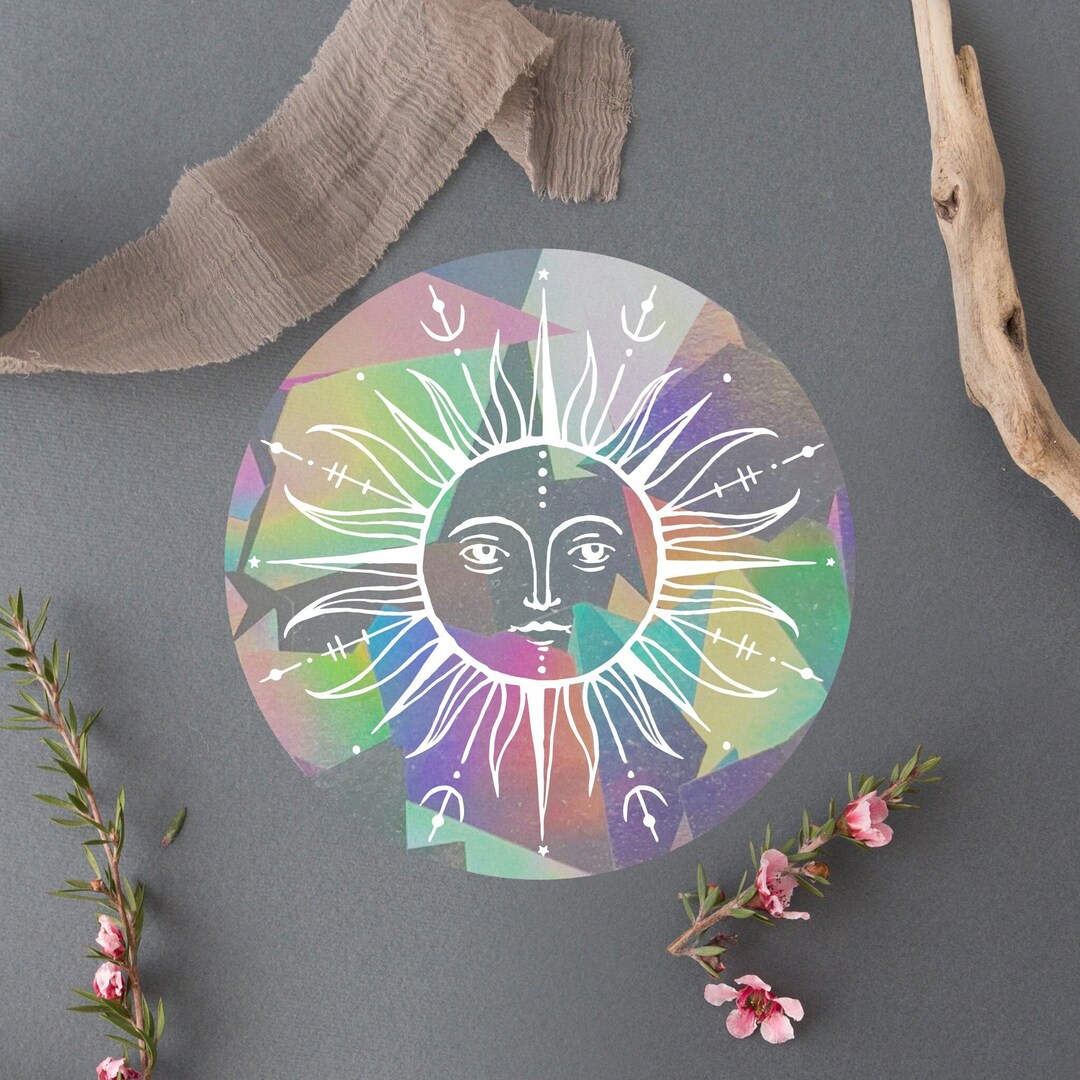 Sun Rainbow Suncatcher Sticker | Window Decal - Etsy