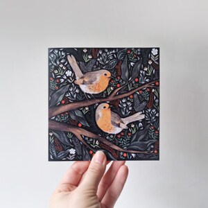 Robin Cards | Large Botanical Greeting Card Set | Fine Art Bird Card ...