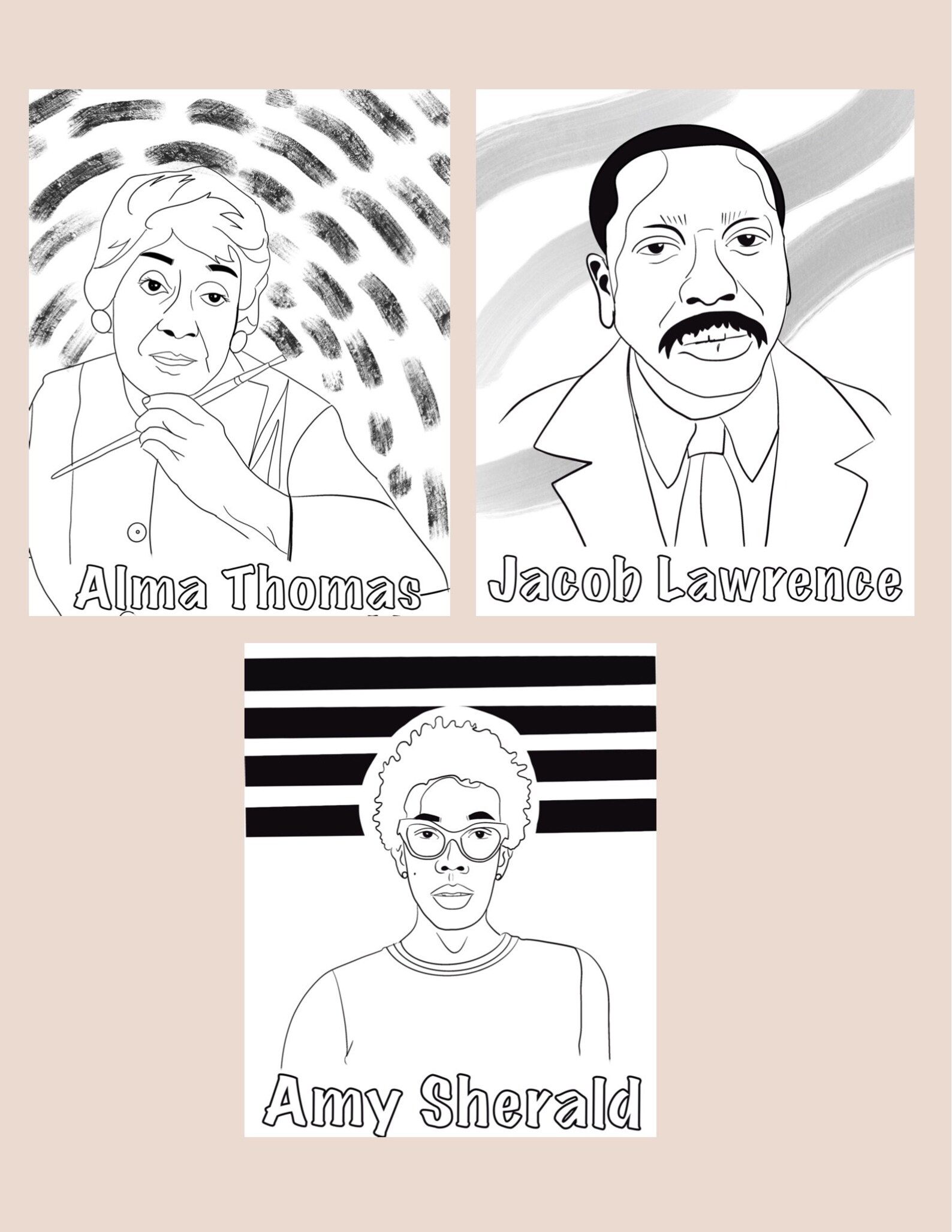 Celebrating Black Artists- 7 Unique Printable Coloring Pages- Black ...