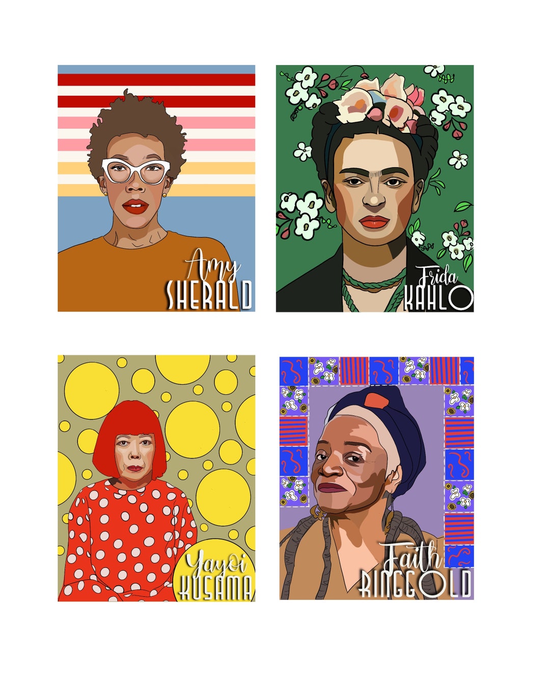 Women in Art Poster Bundle- 4 Separate Digital Prints of Influential ...