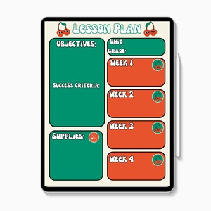 Weekly Lesson Plan Template- Groovy Classroom Digital Download 4 Lesson ...