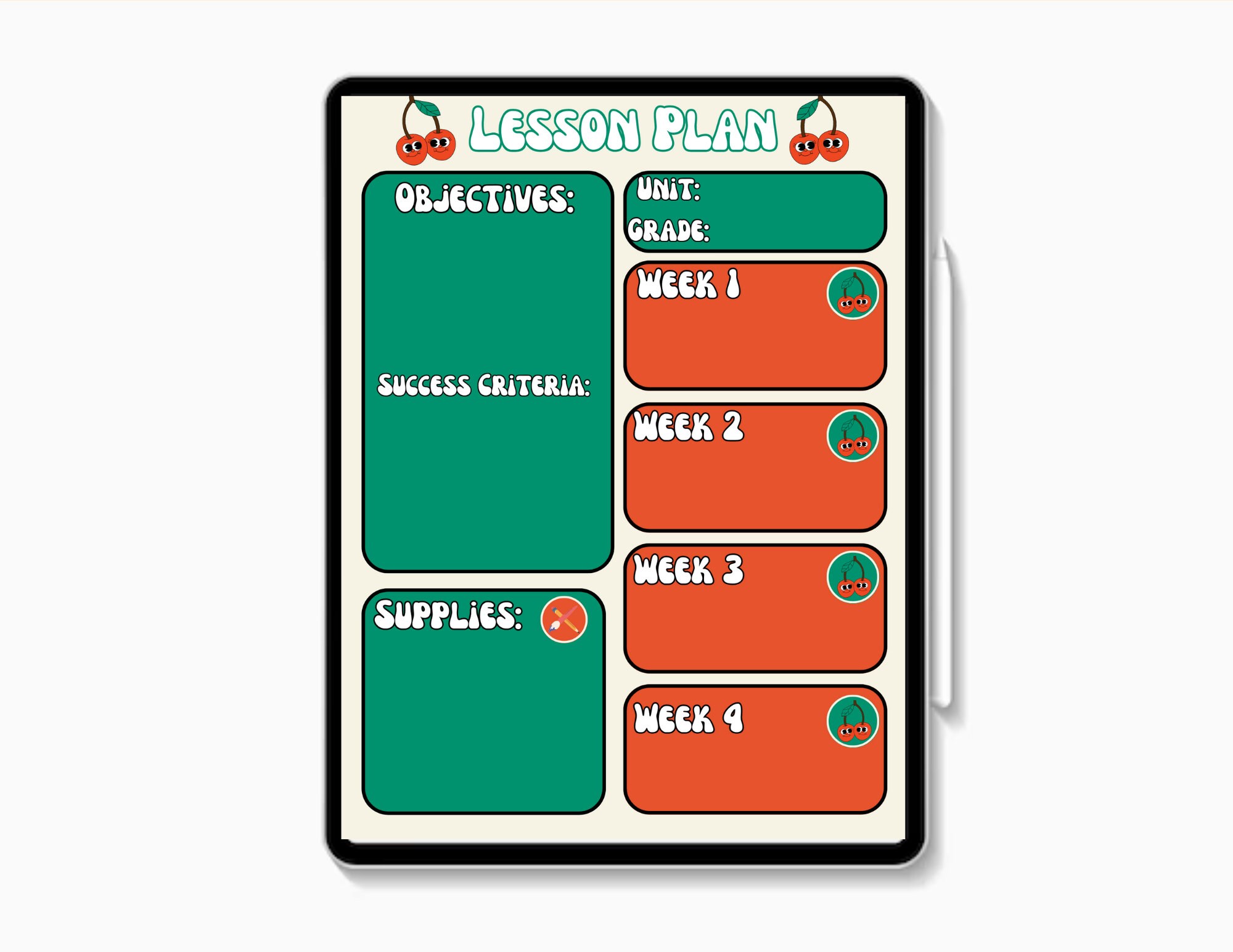 Weekly Lesson Plan Template- Groovy Classroom Digital Download 4 Lesson ...