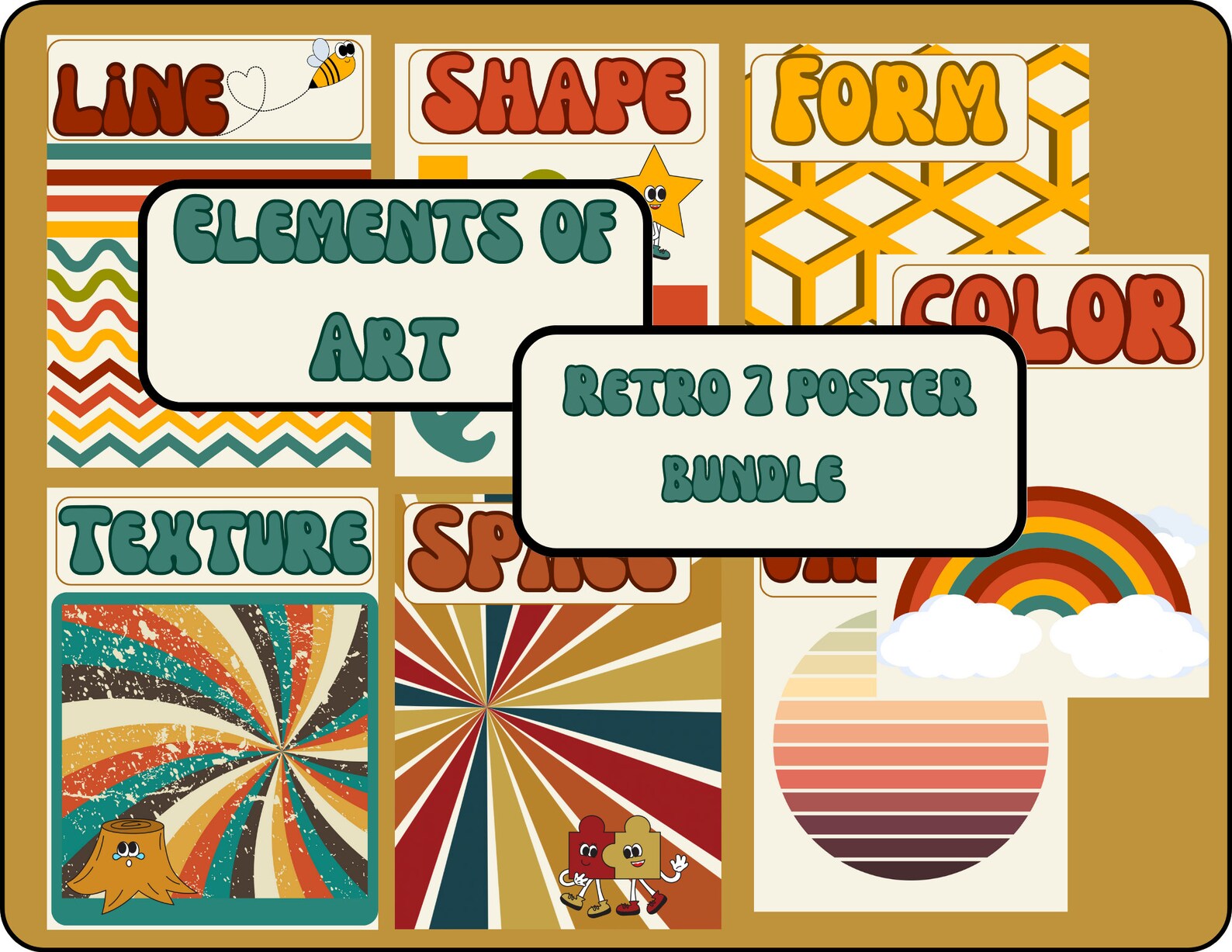 Elements of Art Posters- Groovy Art Class Decor Digital Download 7 ...