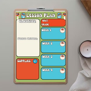 Weekly Lesson Plan Template- Groovy Classroom Digital Download 4 Lesson ...