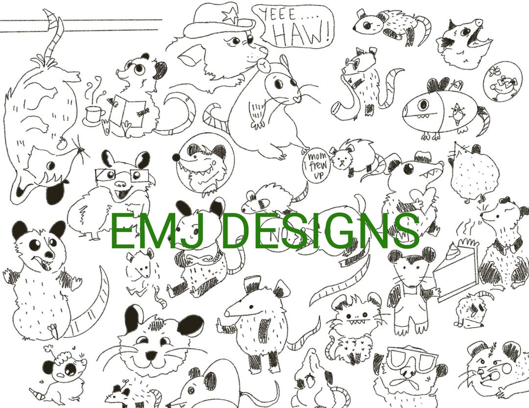 Printable Opossum Coloring Page | Funny Animal Coloring Sheet | Cute ...