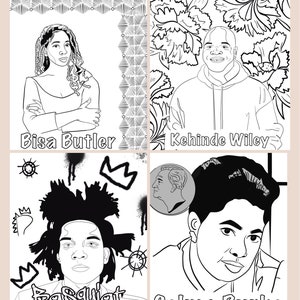 Celebrating Black Artists- 7 Unique Printable Coloring Pages- Black ...