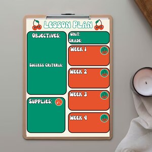 Weekly Lesson Plan Template- Groovy Classroom Digital Download 4 Lesson ...