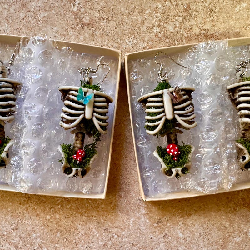 Cottagecore Goth Earrings - Etsy