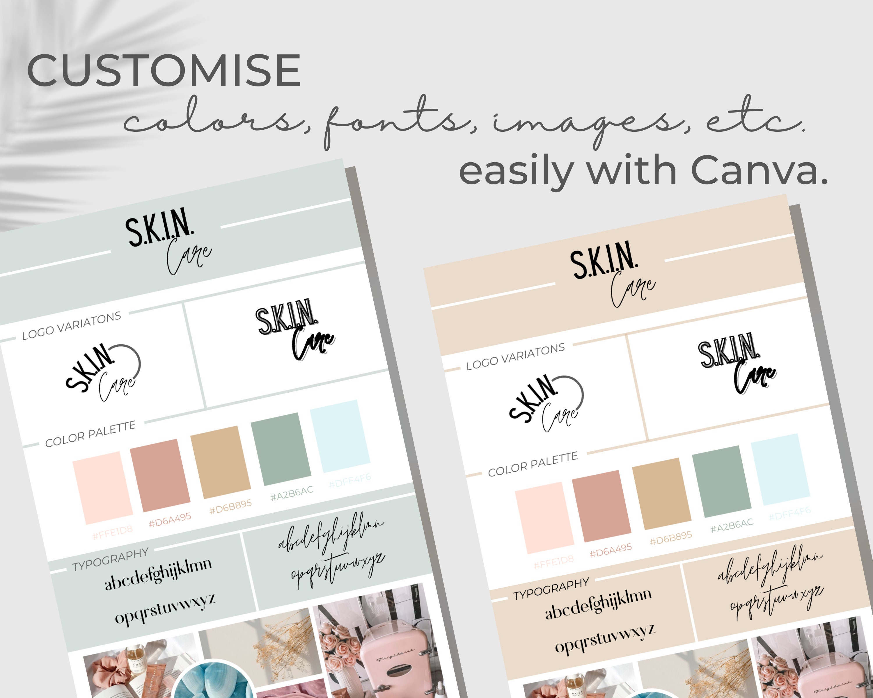 Brand Board Template Branding Board Canva Mood Board Style Guide Brand ...