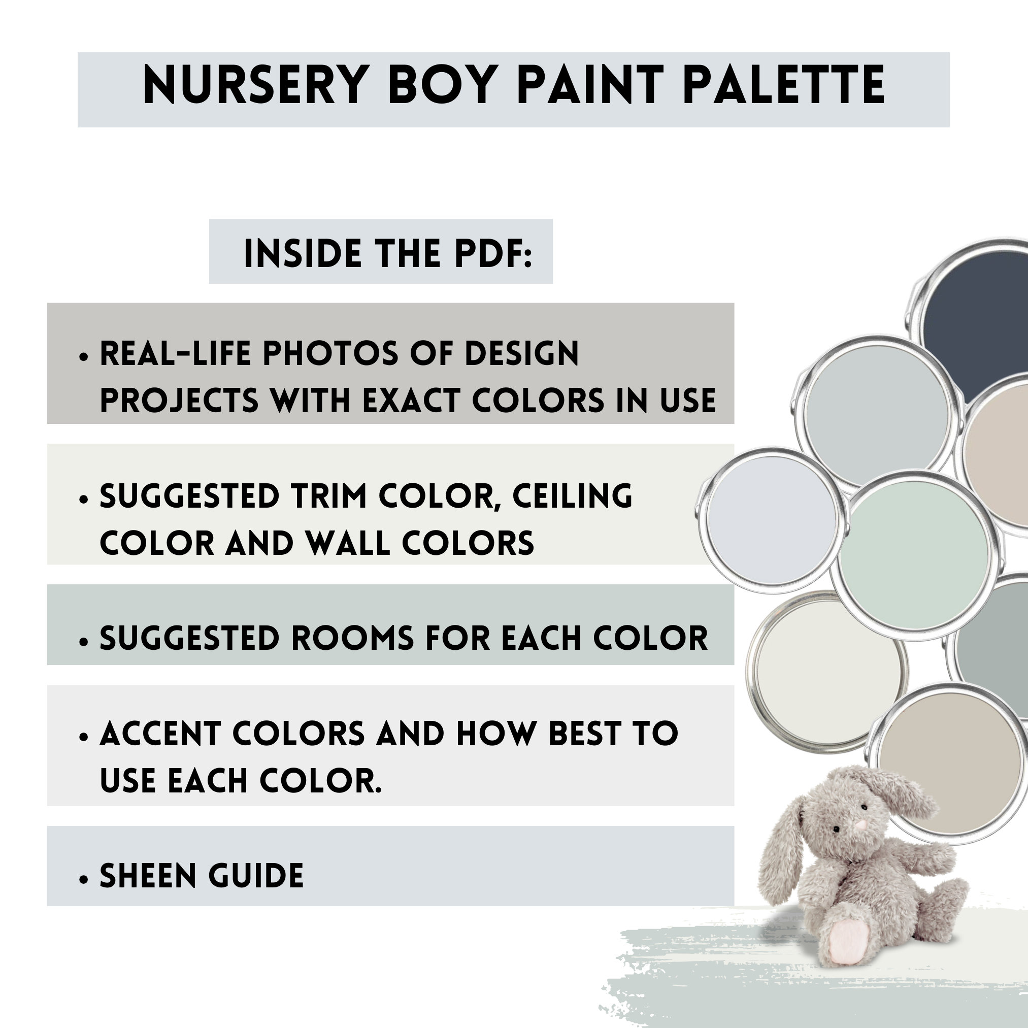 Boy Nursery Paint Color Palette Neutral Color Boy Bedroom Sage Green ...
