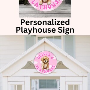 Playhouse Sign Girl Personalized Dog Gift Playroom Wall Decor Playhouse ...