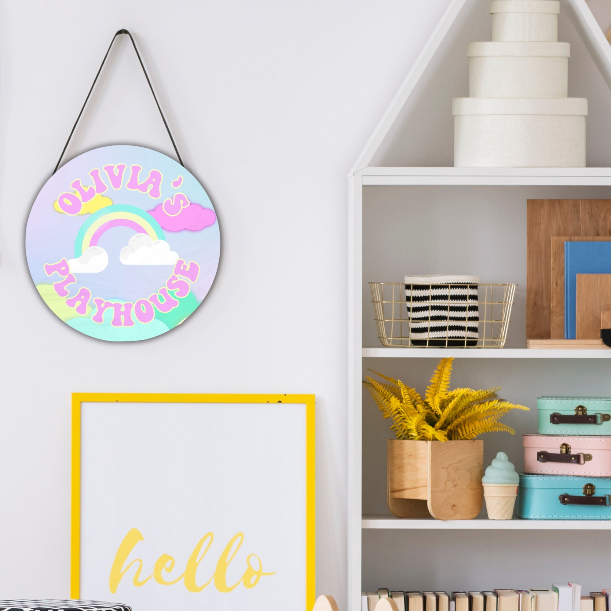 Personalized Playhouse Sign Playroom Wall Decor Playhouse Decor Kids ...