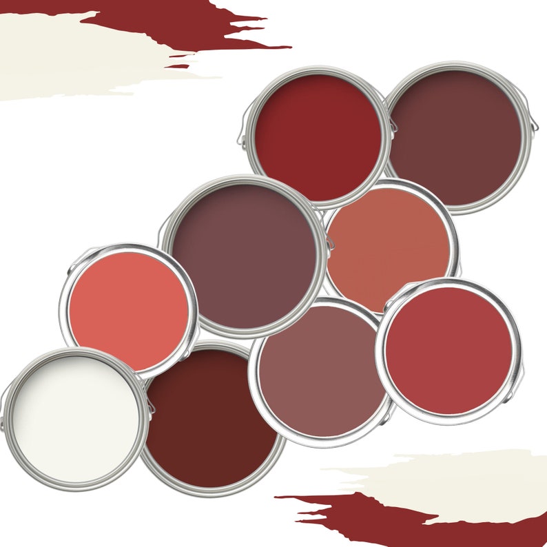 Neutral RED Paint Palette Muted Red Color Scheme Cottage Red Benjamin ...