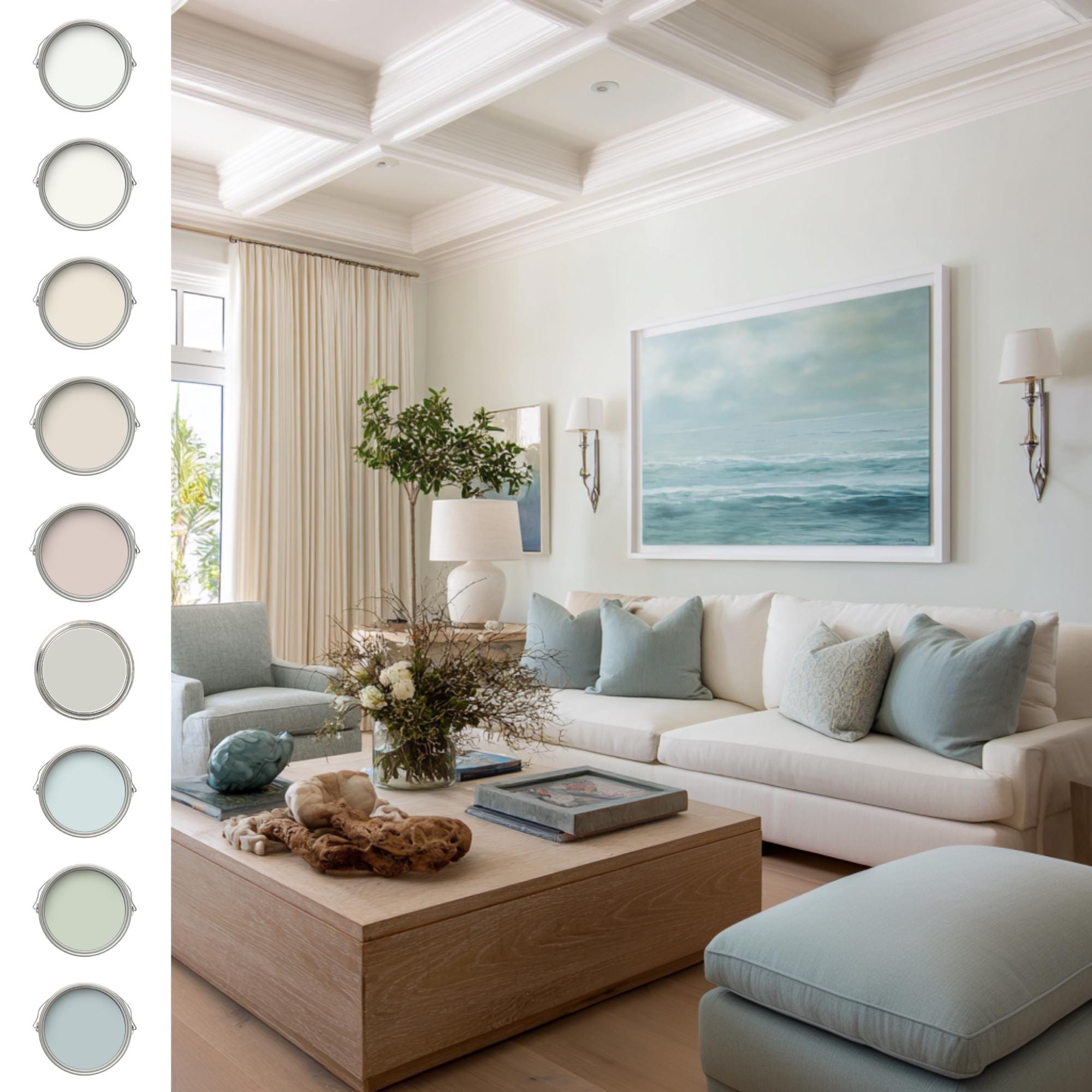Mediterranean Coastal Paint Color Palette Palm Beach Color Scheme ...