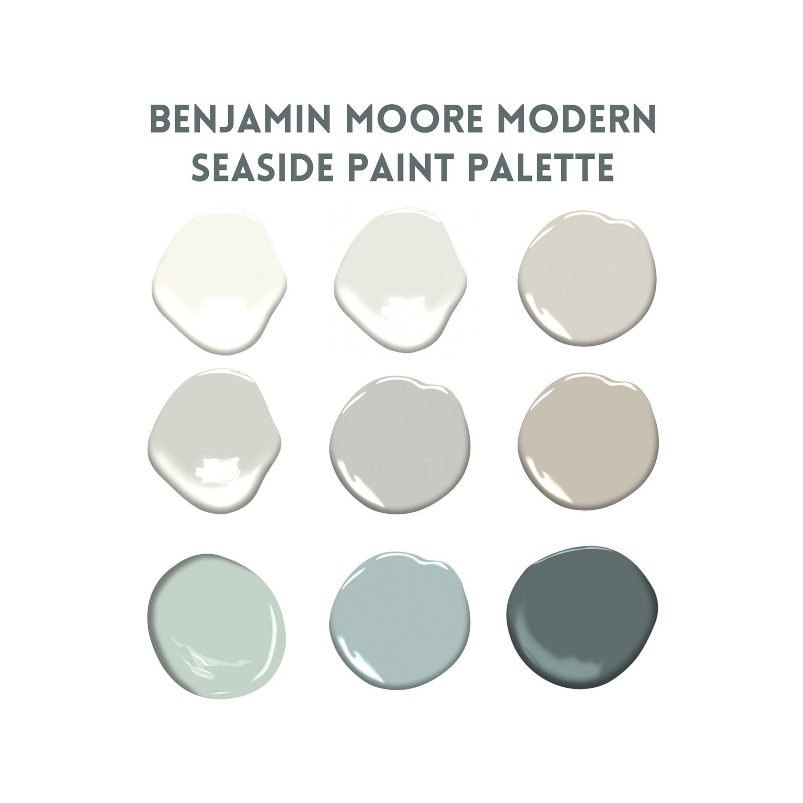 Sea Green Paint Color Palette Benjamin Moore Blue Green Coastal ...
