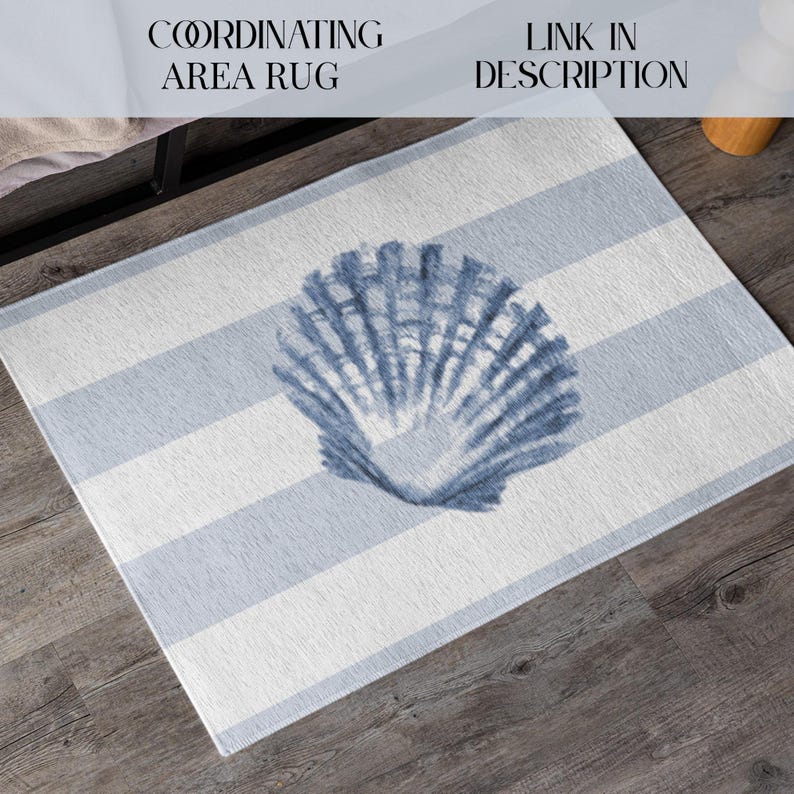 Seashell Duvet Cover Blue Nautical Bedding King Beach House Decor Ocean ...