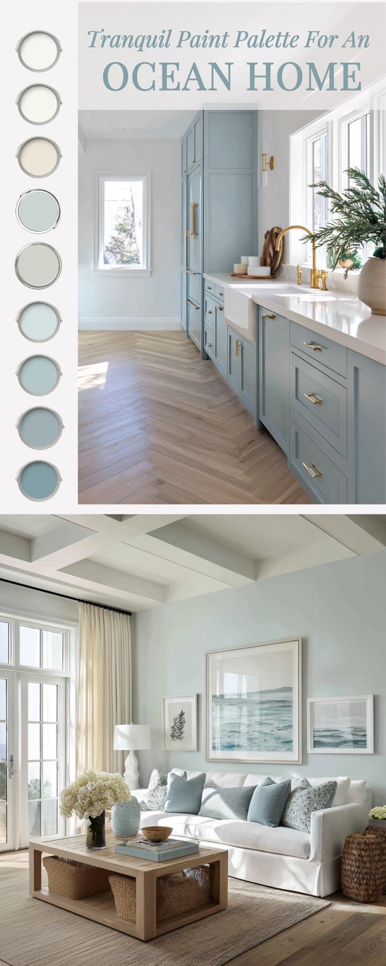 Ocean Color Palette Coastal Whole Home Paint Scheme Beach House Kitchen ...
