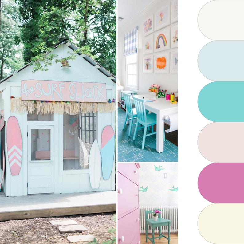 Girl Playhouse Color Palette Decoration for She Shed Outdoor Modern ...