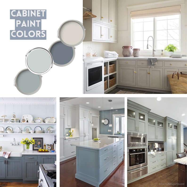 Benjamin Moore Blue Paint Color Palette Calm Coastal Kitchen Color ...