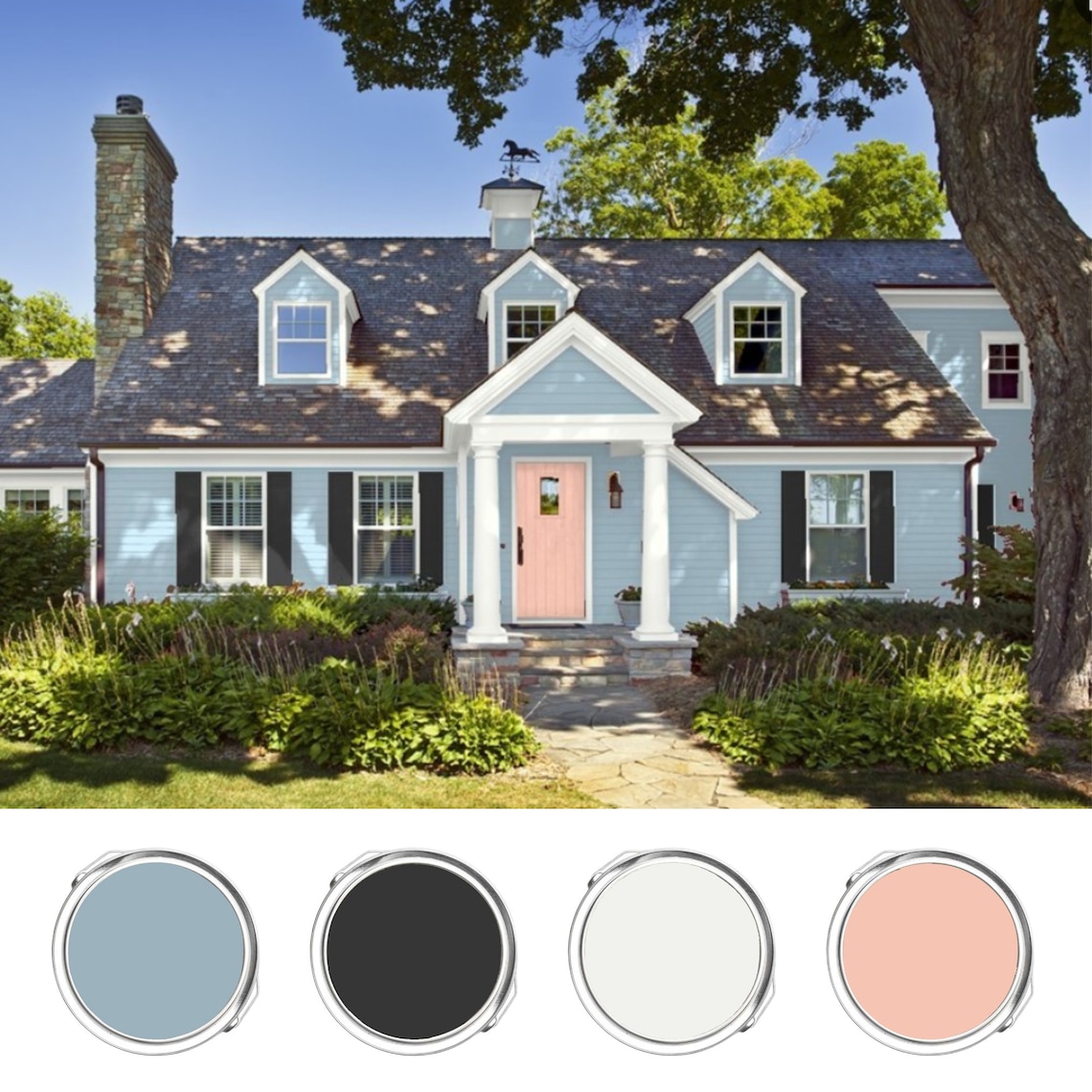 Benjamin Moore Coastal Blue Exterior House Color Coastal Beach Cottage ...