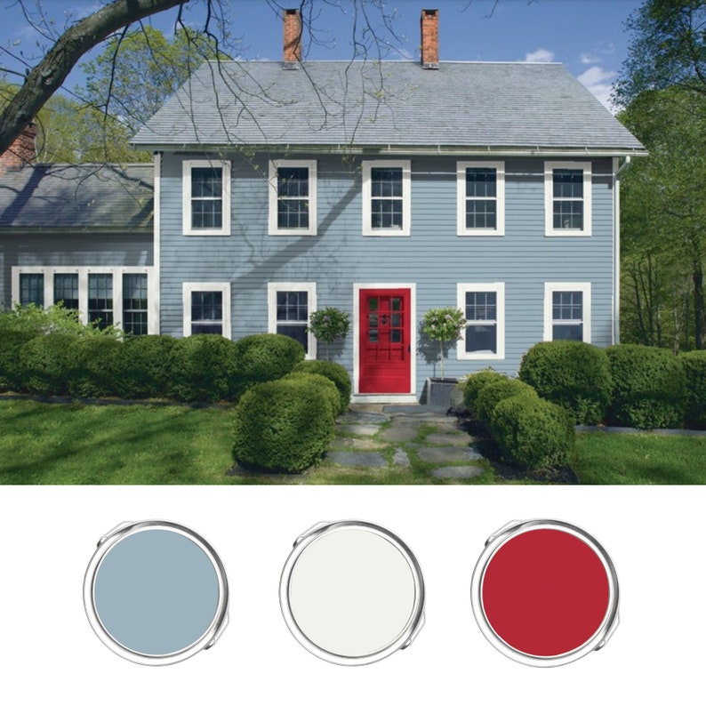 Benjamin Moore Coastal Blue Exterior House Color Front Door Paint ...