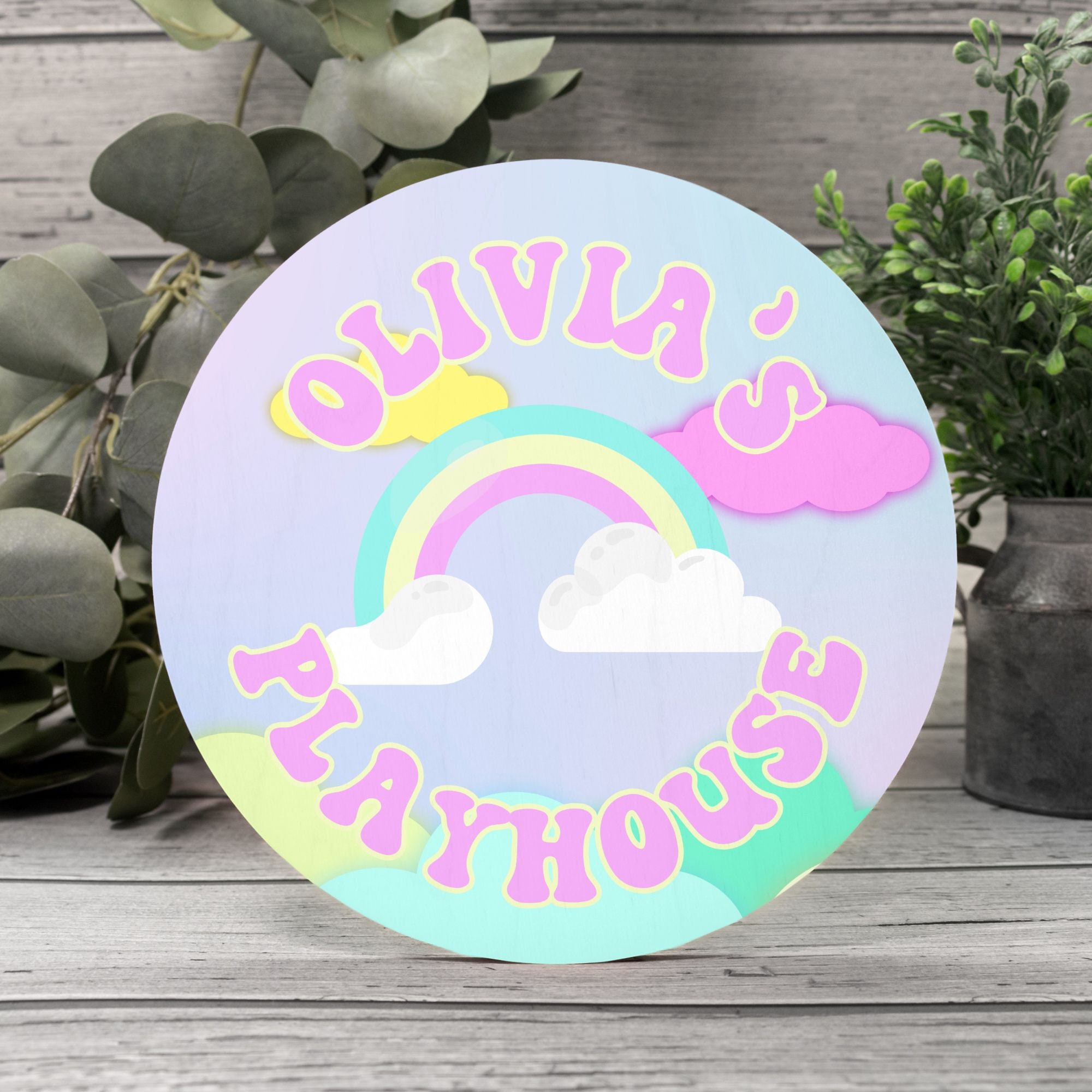 Personalized Playhouse Sign Playroom Wall Decor Playhouse Decor Kids ...