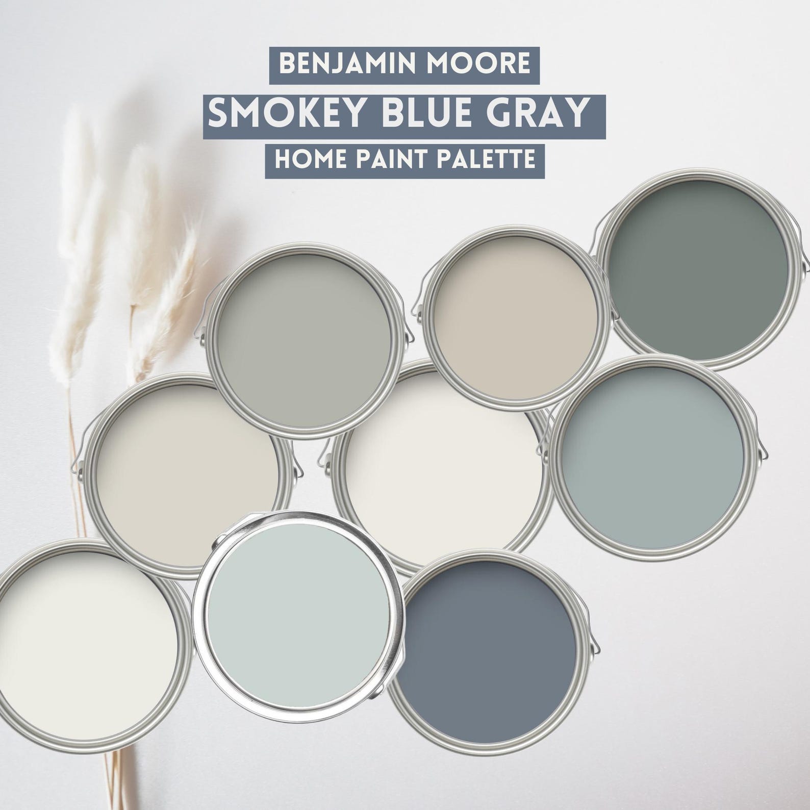 Benjamin Moore Blue Paint Color Palette Calm Coastal Kitchen Color ...