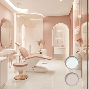 Luxury Dental Clinic Design Pink Healthcare Interior Paint Color ...