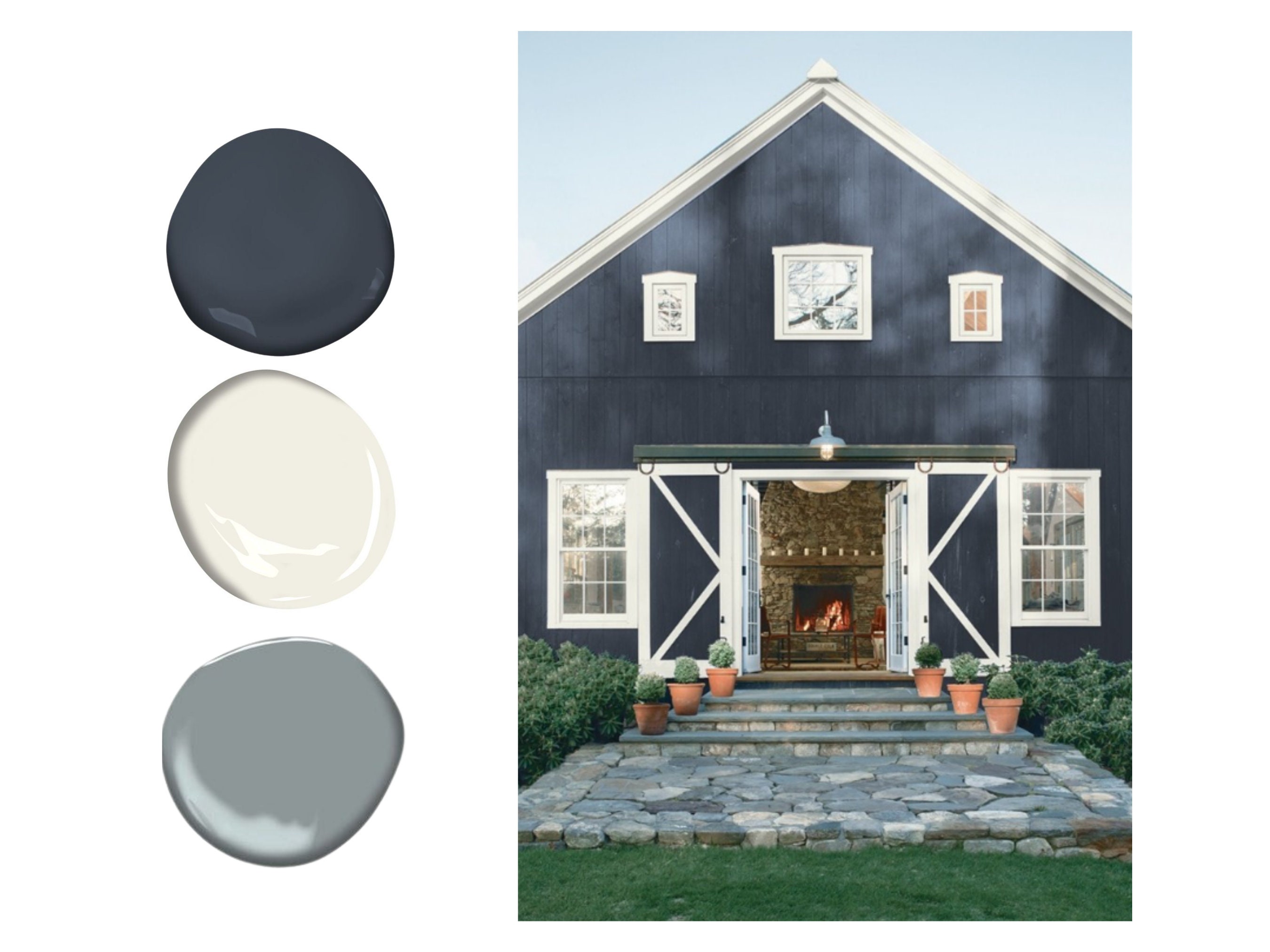 Navy Exterior Paint Color Scheme Blue Exterior Paint Farmhouse Exterior ...