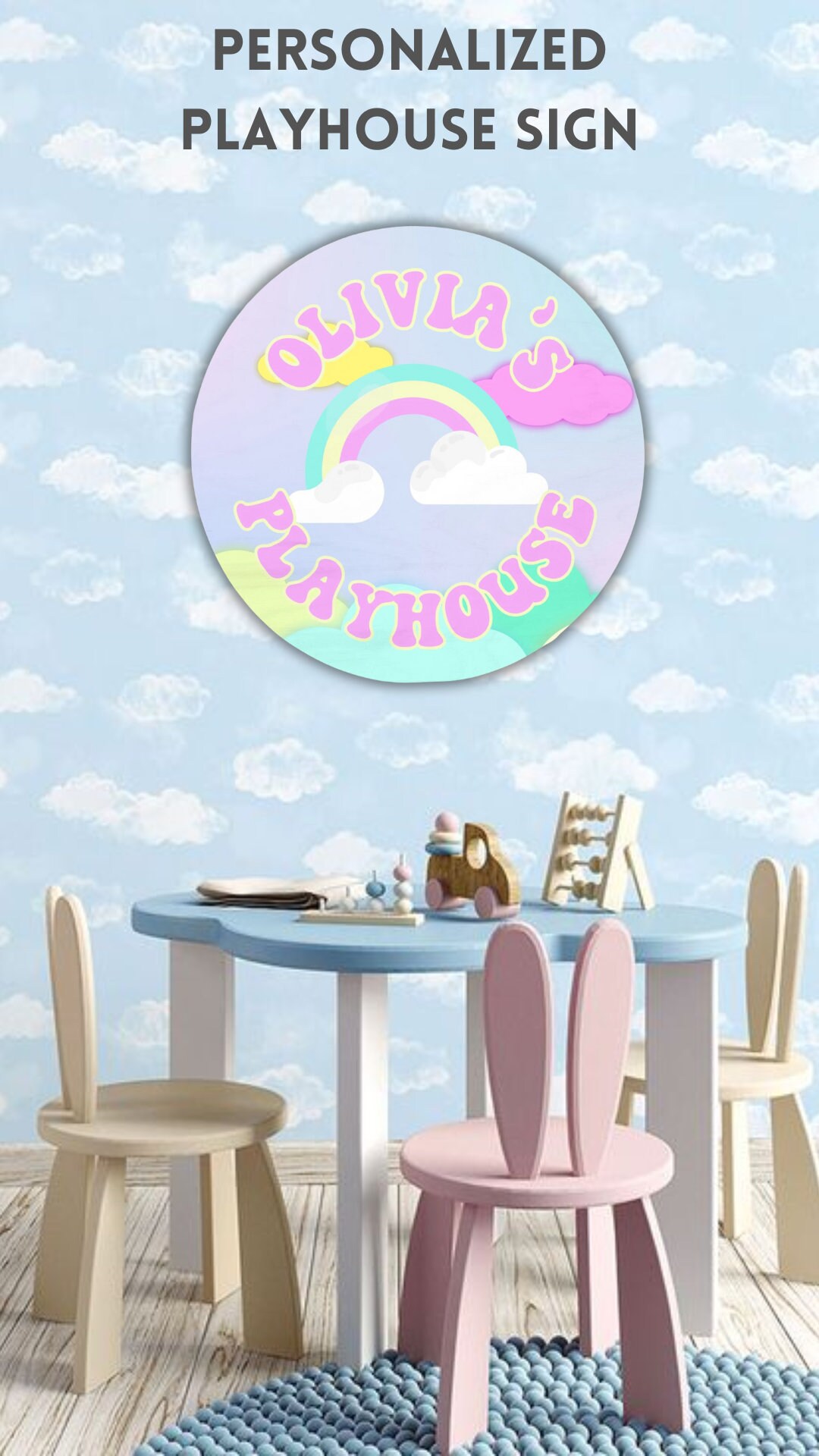 Personalized Playhouse Sign Playroom Wall Decor Playhouse Decor Kids ...