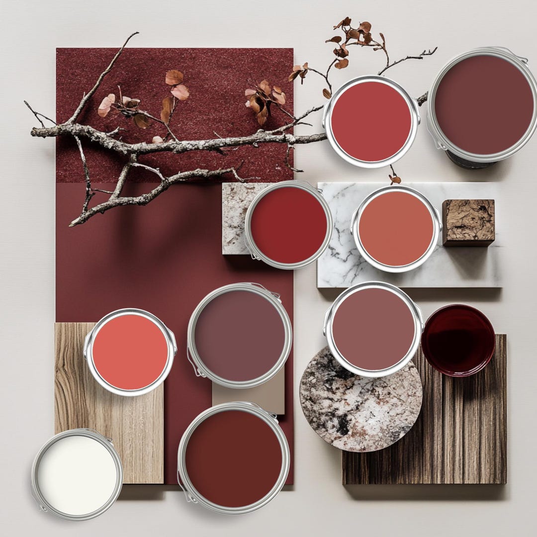 Benjamin Moore RED Color Palette Burgundy Paint Scheme Muted Red Tone ...