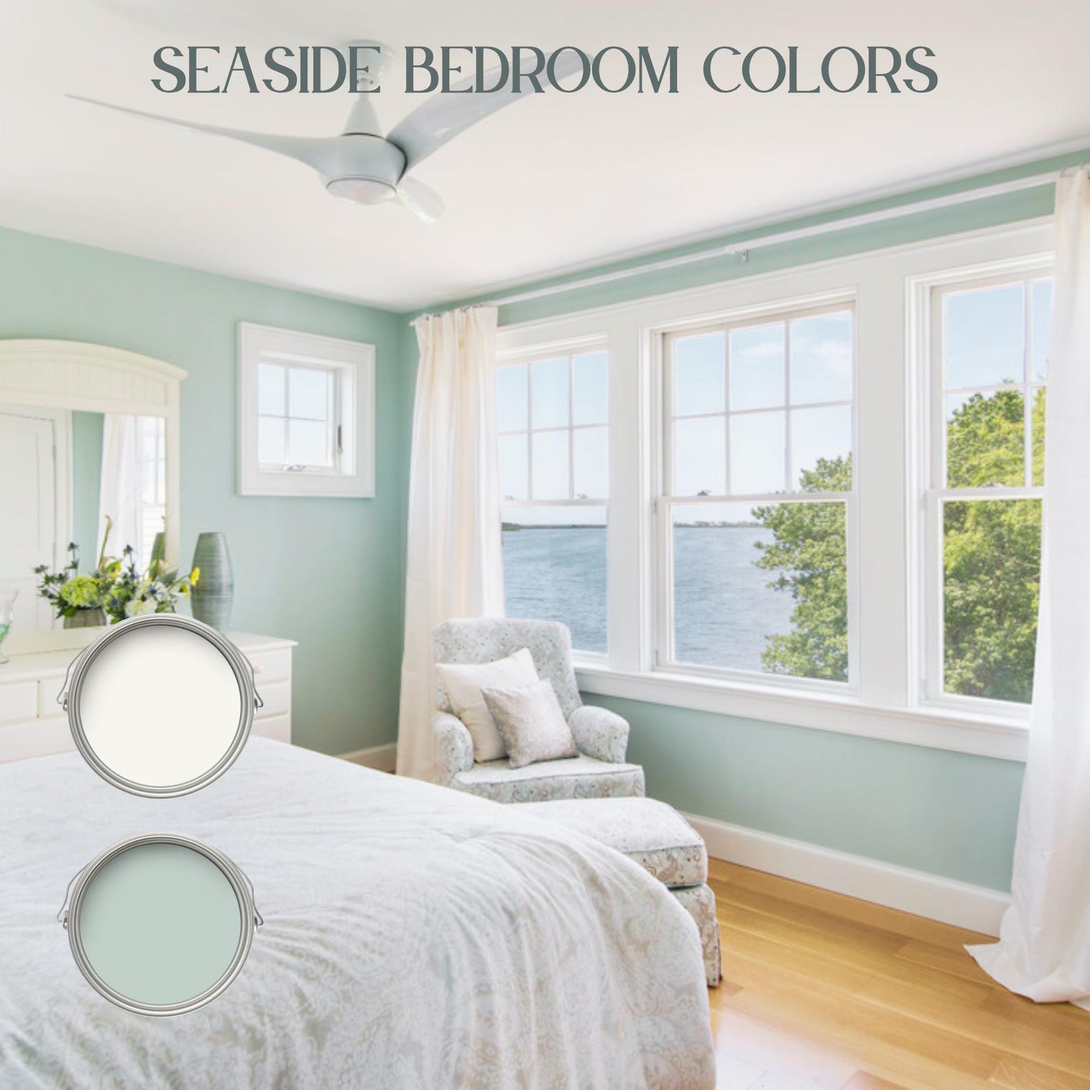 Modern Seaside Paint Palette Coastal House Paint Color Gray Blue Green ...