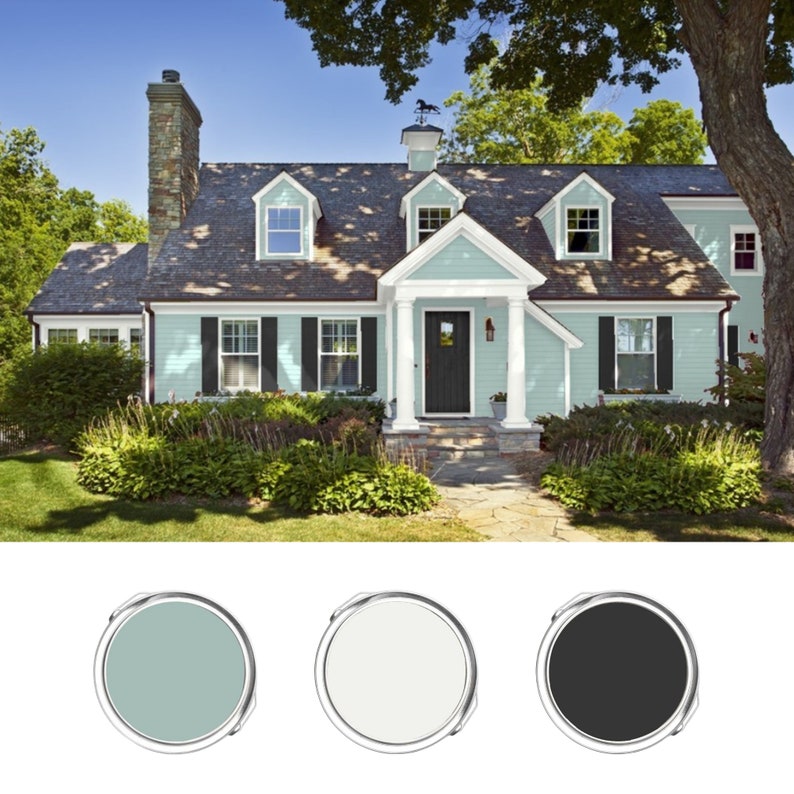 Light Green Exterior Color Palette Beach House Paint Benjamin Moore ...