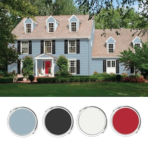 Benjamin Moore Coastal Blue Exterior House Color Front Door Paint ...