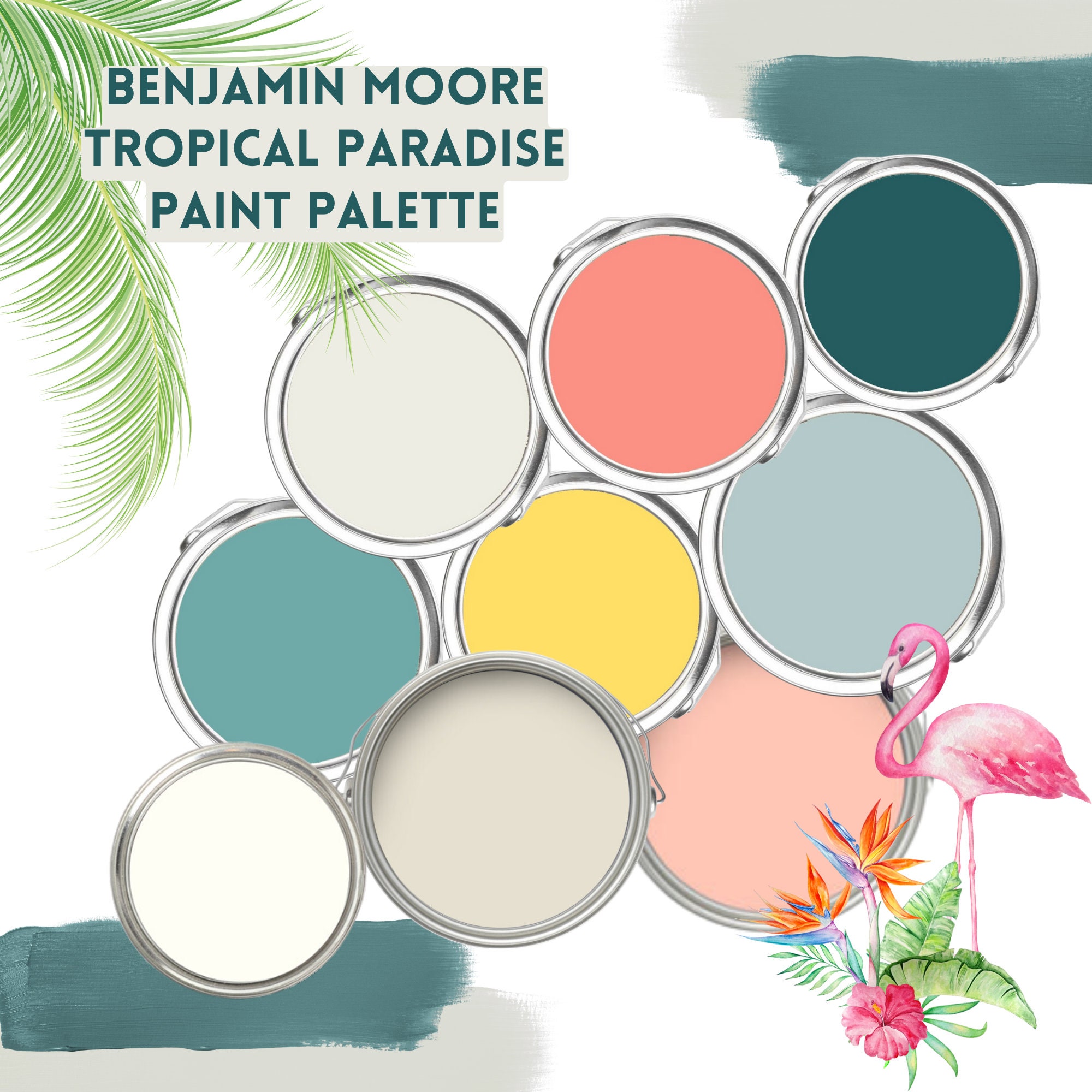 Tropical Color Palette Interior Design Beach House Paint Scheme Beachy ...