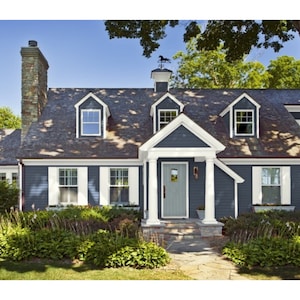 Navy Exterior Paint Color Scheme Blue Exterior Paint Farmhouse Exterior ...