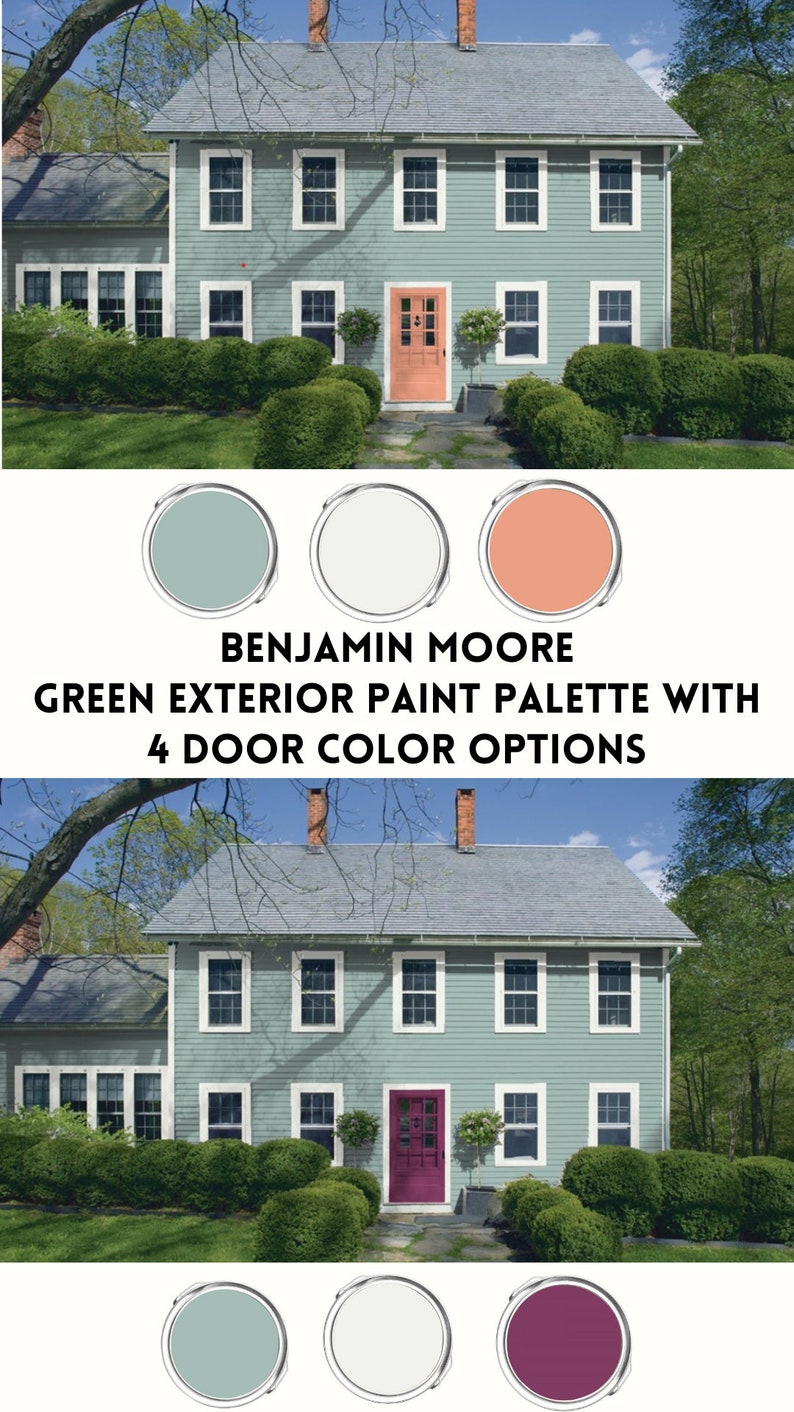 Light Green Exterior Color Palette Beach House Paint Benjamin Moore ...