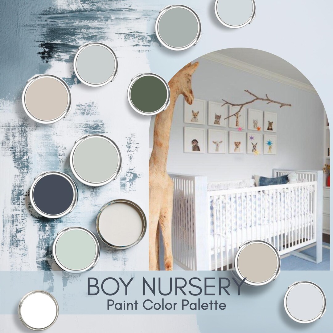 Boy Nursery Paint Color Palette Neutral Color Boy Bedroom Sage Green ...