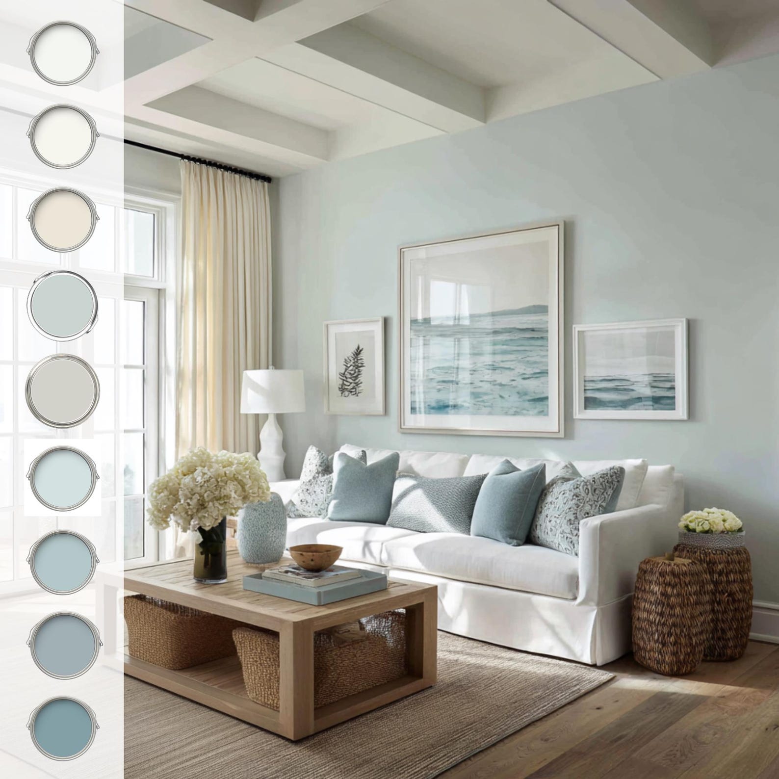 Ocean Color Palette Benjamin Moore Blue Green Kitchen Cabinet Color ...