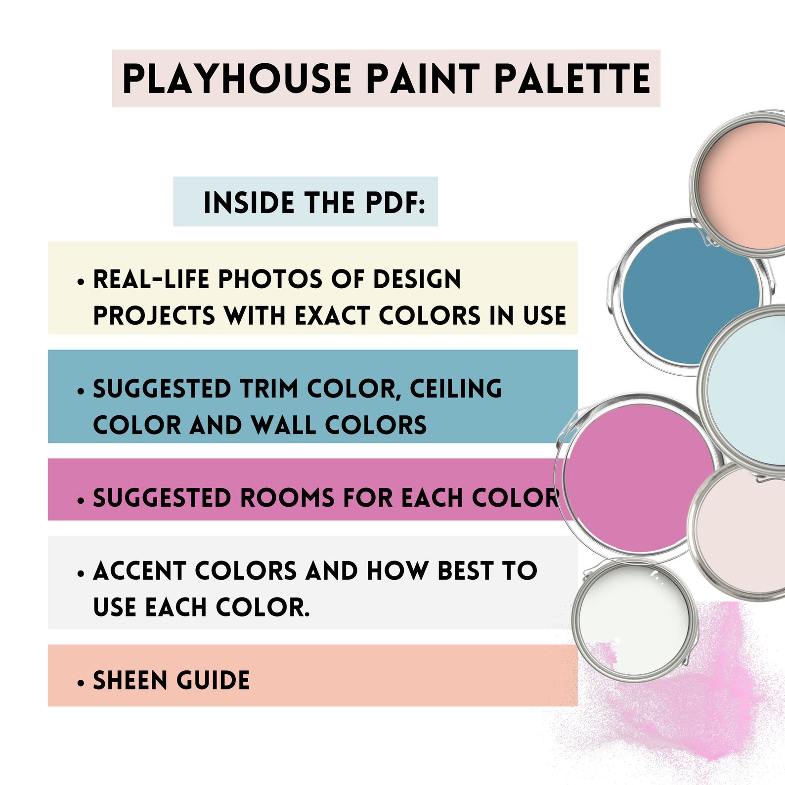 Girl Playhouse Color Palette Decoration for She Shed Outdoor Modern ...
