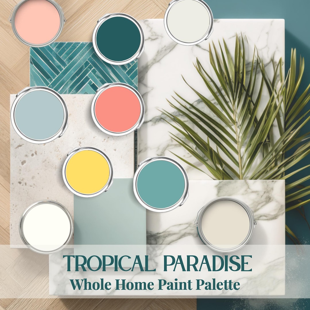 Tropical Paint Caribbean Benjamin Moore Paint Palette Bedroom Green ...