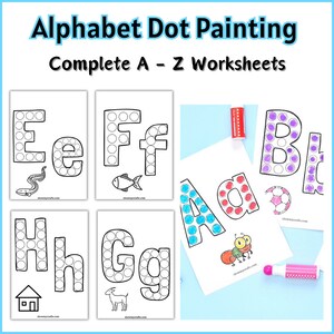 Alphabet Dot Painting Worksheets - Complete A-Z Dot Painting Activity ...