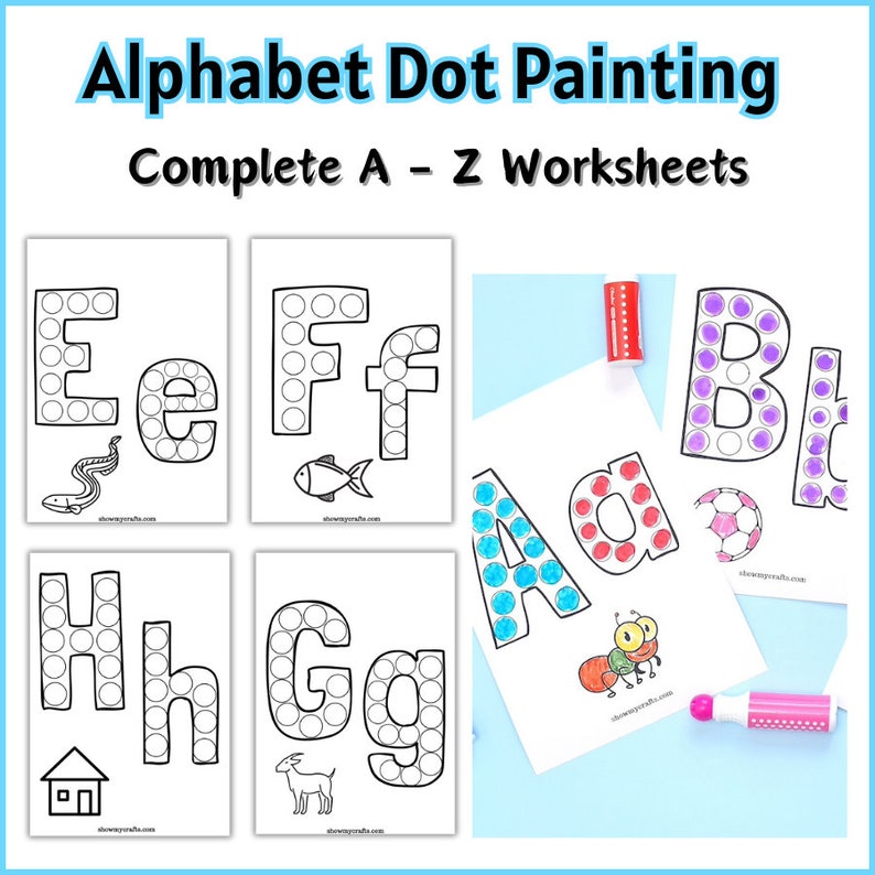 Alphabet Dot Painting Worksheets - Complete A-Z Dot Painting Activity ...