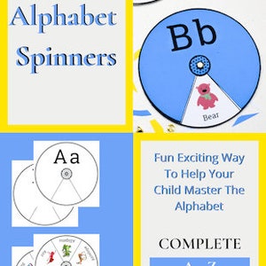 Alphabet Spinners. ABC Printable Craft for Toddlers. Preschool ABC ...