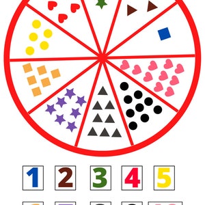 Number Matching Game Printable. Counting Worksheets 1-20. Shape ...