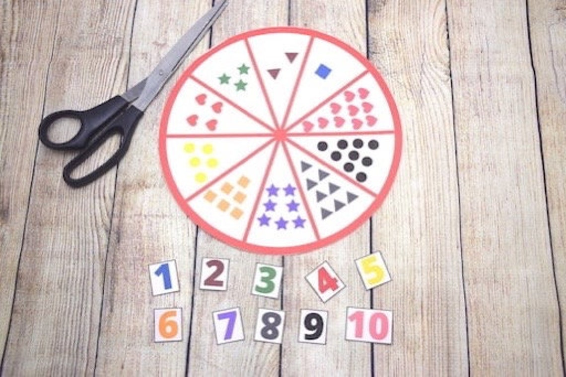 Number Matching Game Printable. Counting Worksheets 1-20. Shape ...
