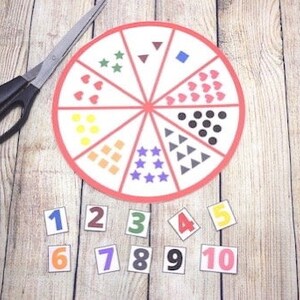 Number Matching Game Printable. Counting Worksheets 1-20. Shape ...