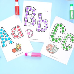 Alphabet Dot Painting Worksheets - Complete A-Z Dot Painting Activity ...