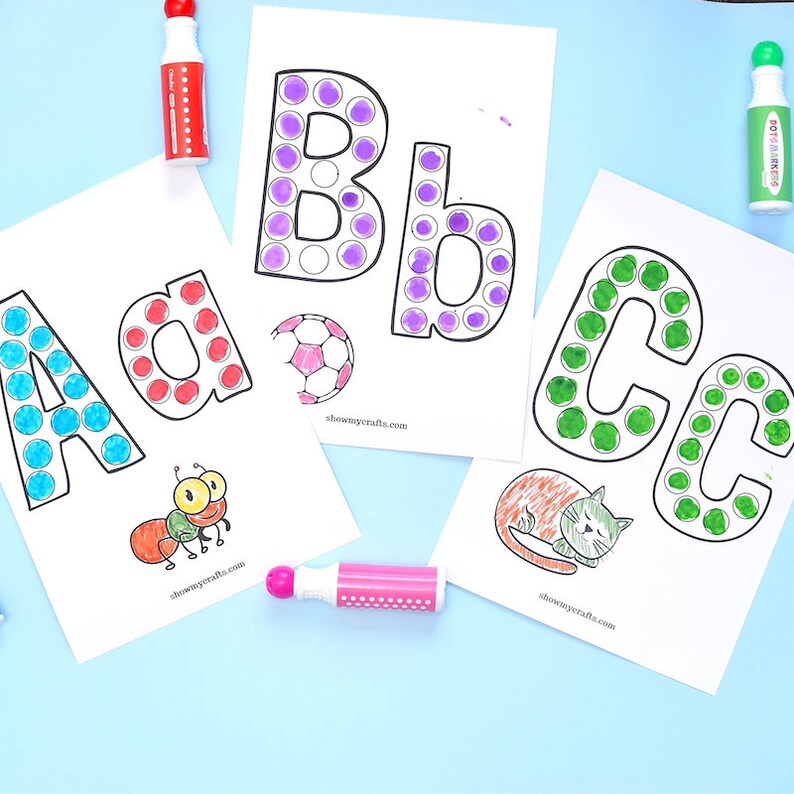 Alphabet Dot Painting Worksheets - Complete A-Z Dot Painting Activity ...