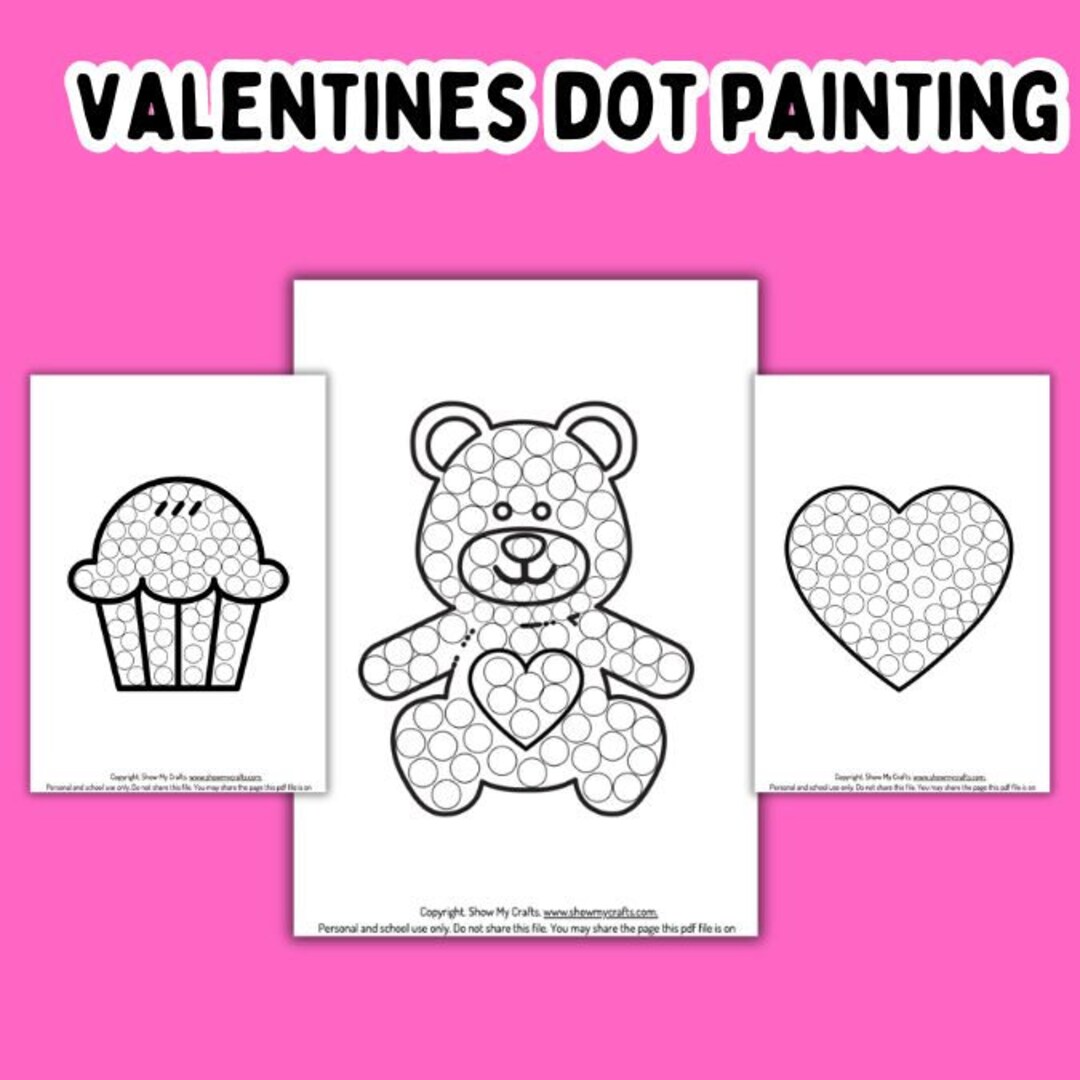 Valentine's Dot Painting Activity. Preschool and Kindergarten ...